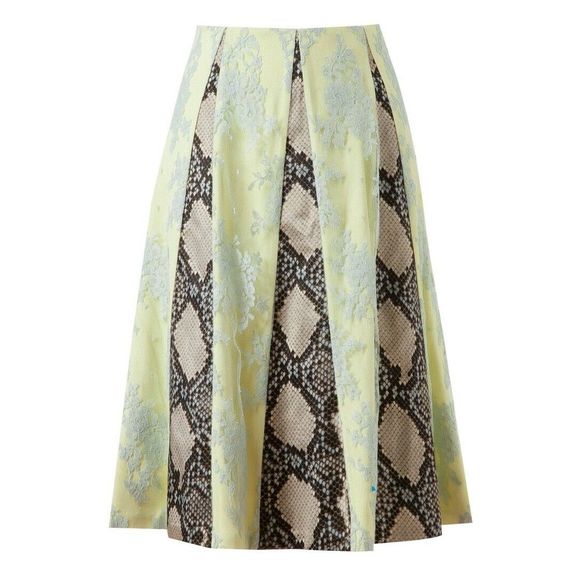 ERDEM | Skirts | Erdem Skirt Sz 6 Jemima Python Print Lace Silk Nwt ...